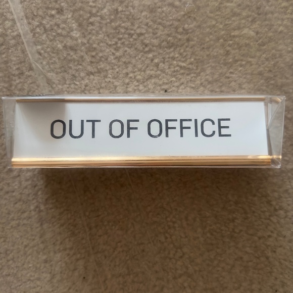 Office | New Out Of Office Desk Name Plate Gold And White | Poshmark
